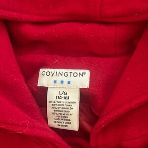 Covington | Jackets & Coats | Covington Red Hooded Peacoat Wool Blend ...